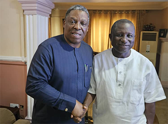 Shooting Stars’ Chairman Taiwo Salami Meets NPFL Boss Gbenga Elegbeleye ...